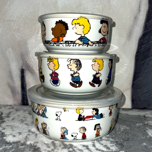 Peanuts | Dining | Snoopy Peanuts Stacking Ceramic Food Storage Boxes ...